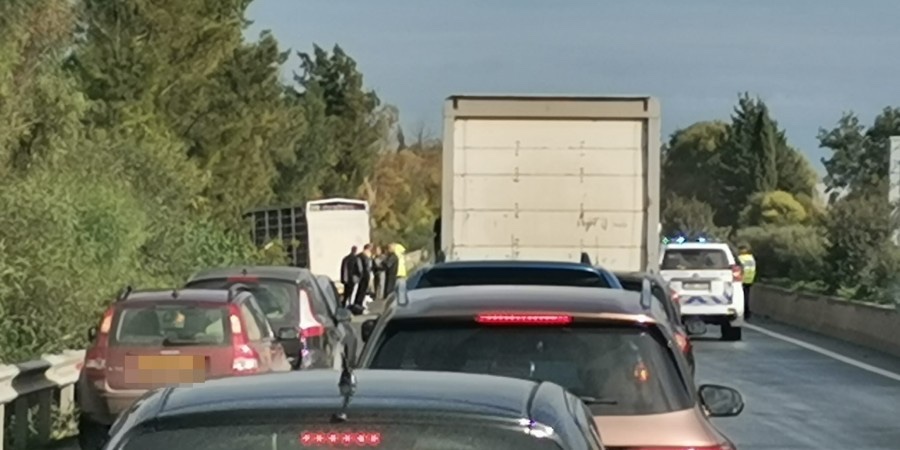 Ατύχημα με όχημα που μετέφερε ζώα στον αυτο/δρομο προς Ορόκλινη (pic ...